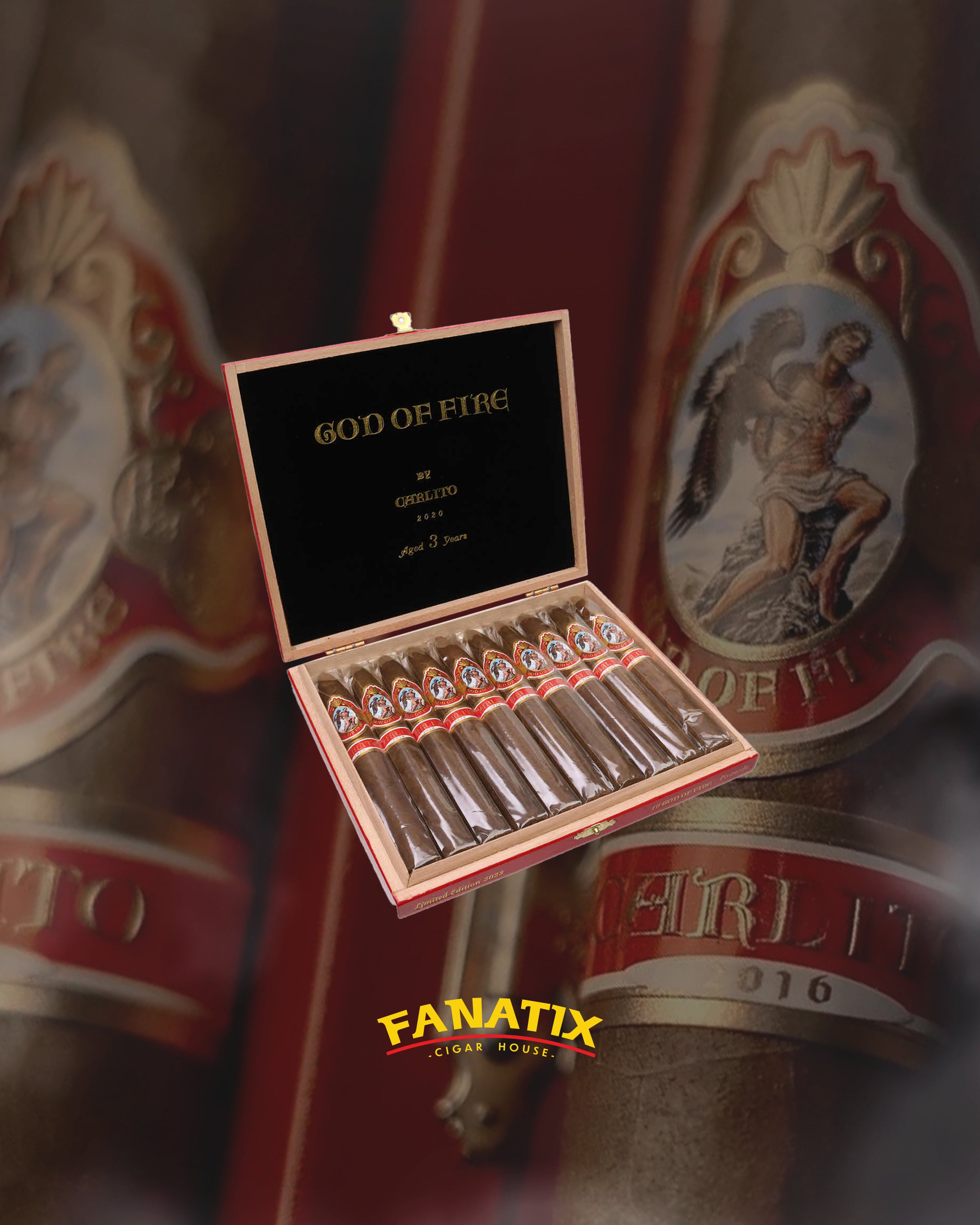 God of Fire by Carlito Piramide (Full Box) – Fanatix Cigar House