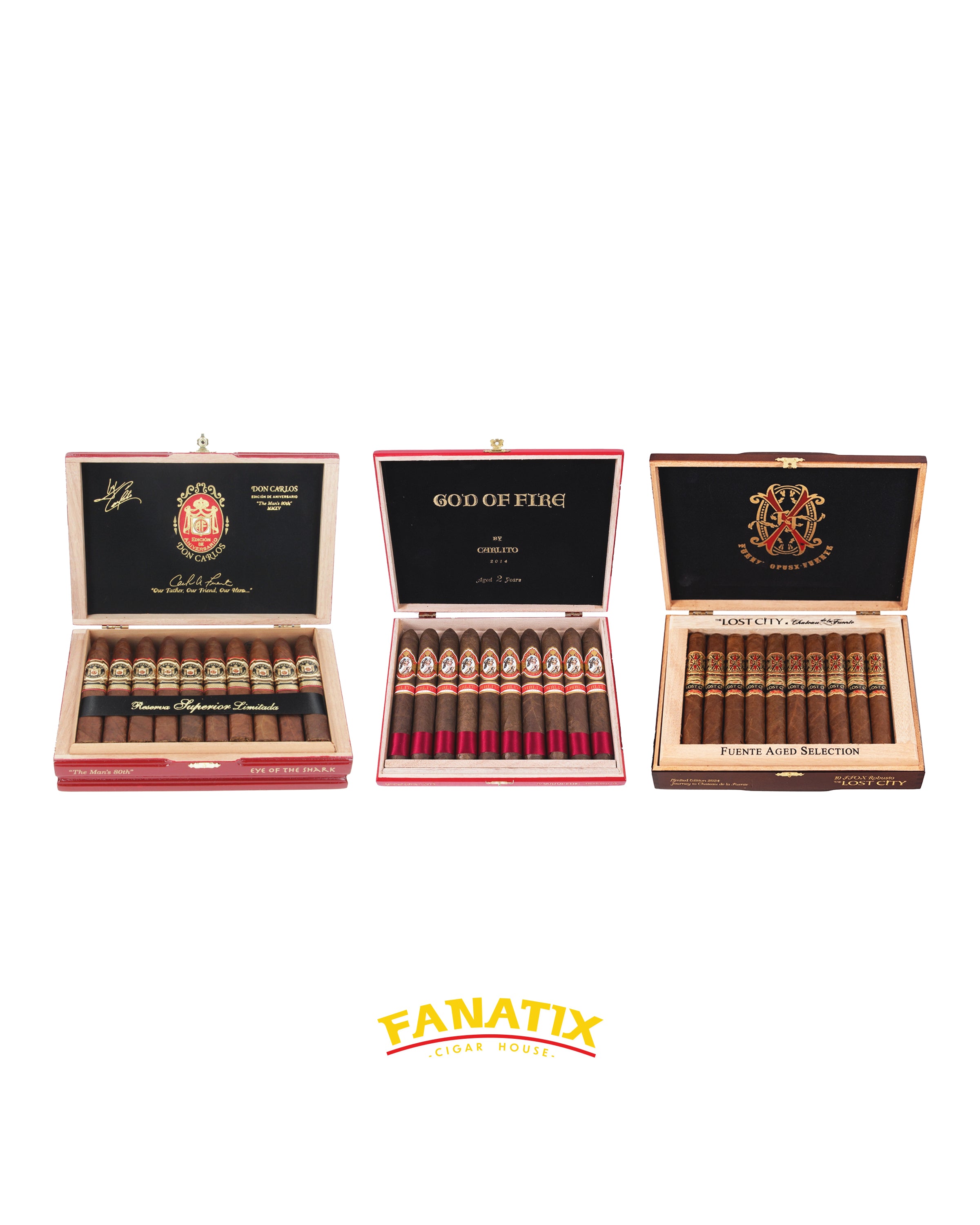 Lost City Robusto Full Box + Eye Of The Shark Full Box + God Of Fire C ...